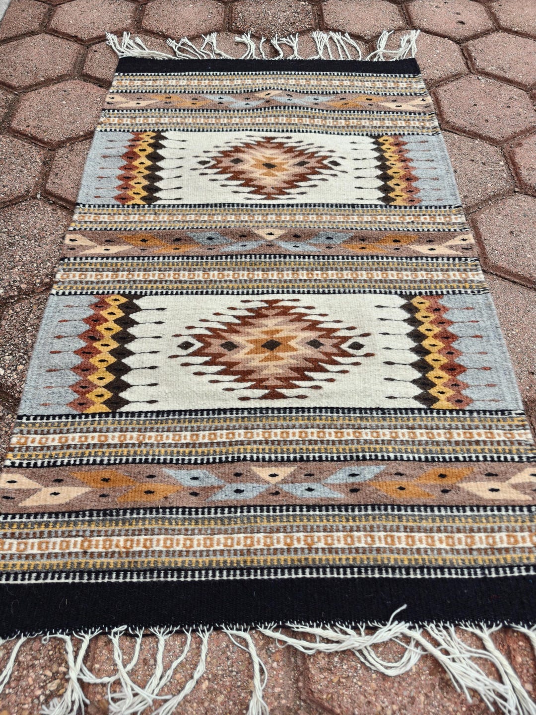 Authentic Zapotec Rug ( Candles and Diamonds ) *traditional Pattern ...