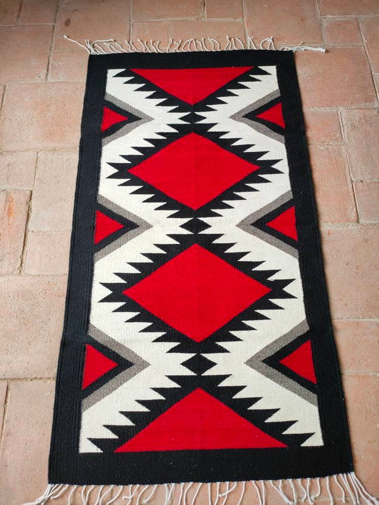 Authentic Zapotec Rug ( Diamantes Zapotecos ) 100% Sheep Wool and ...
