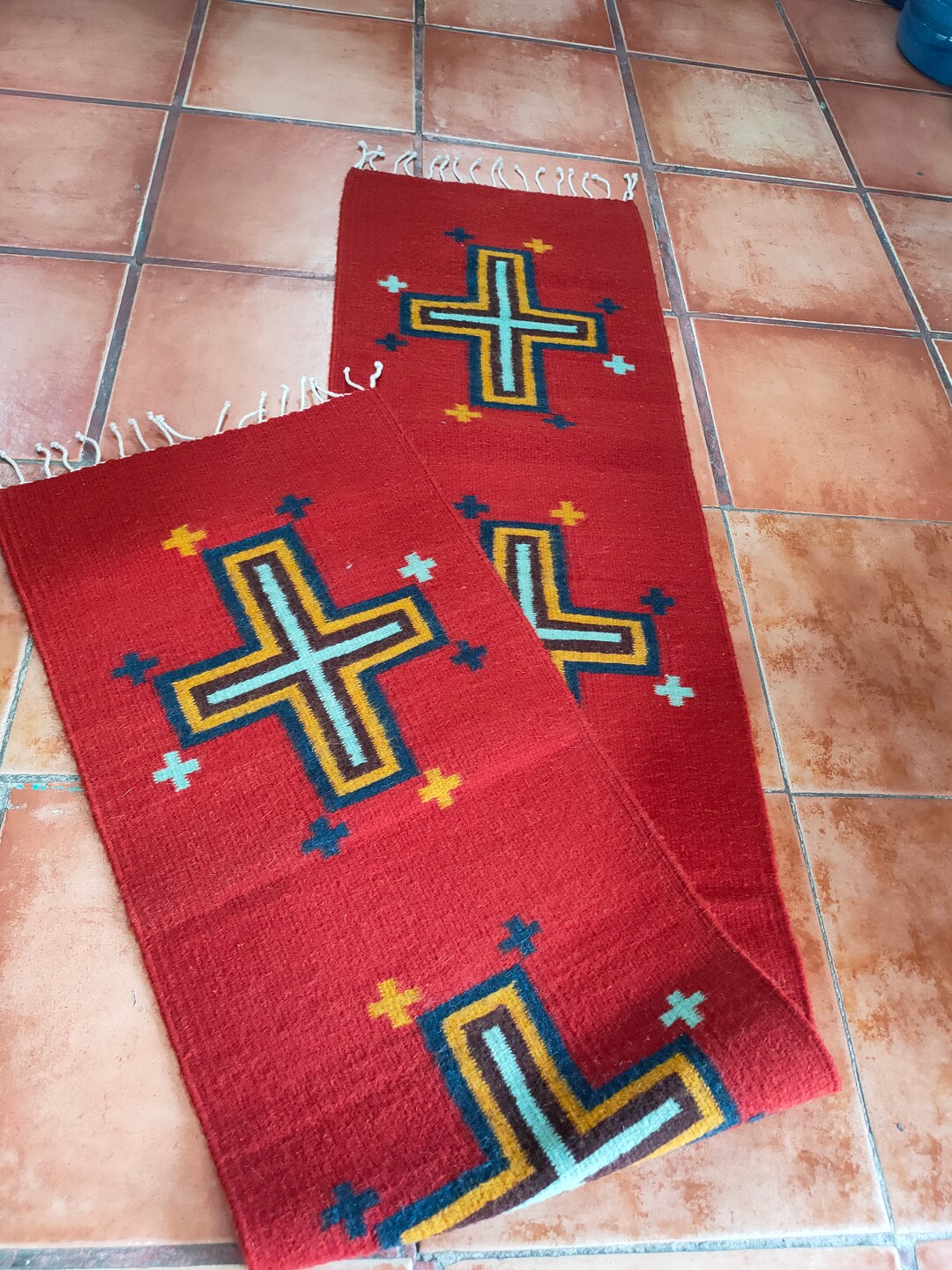 Authentic Zapotec Runner (symbols) *old Traditional Design* 100% Sheep ...
