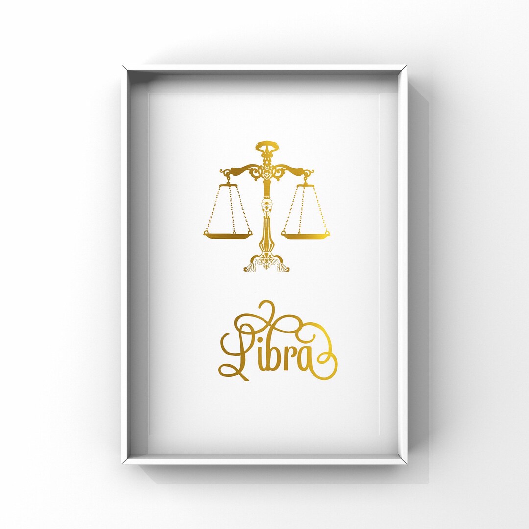 Libra Zodiac Sign Art Prints /foil Print/art Deco/gift for Her/home/ - Etsy
