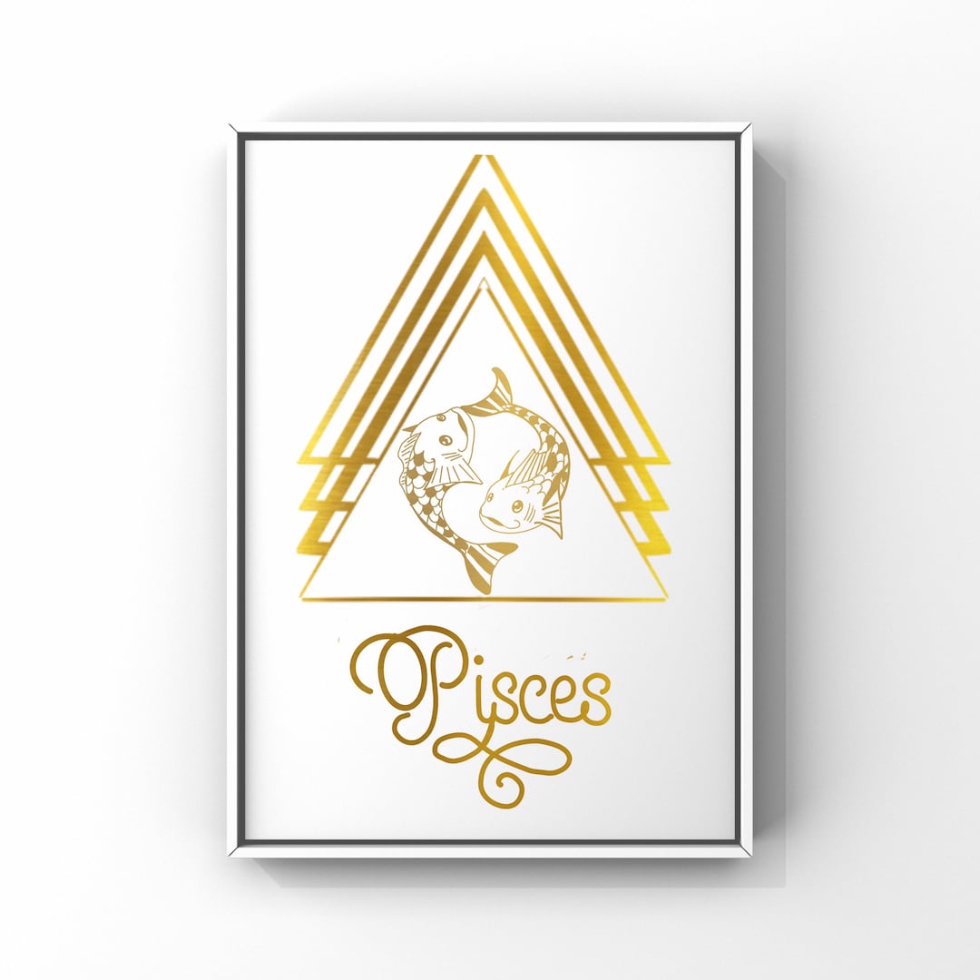 Pices Zodiac Sign Art Prints /foil Print/art Deco/gift for Her/home/ - Etsy