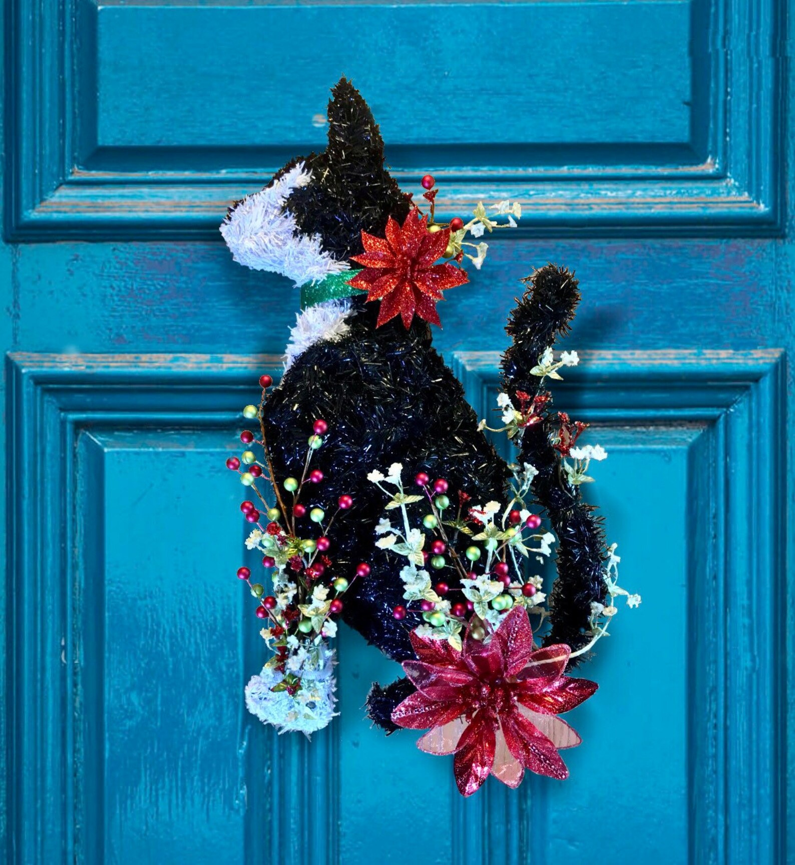 Custom Cat Portrait Wreaths Personalized Cat Door Hanger - Etsy