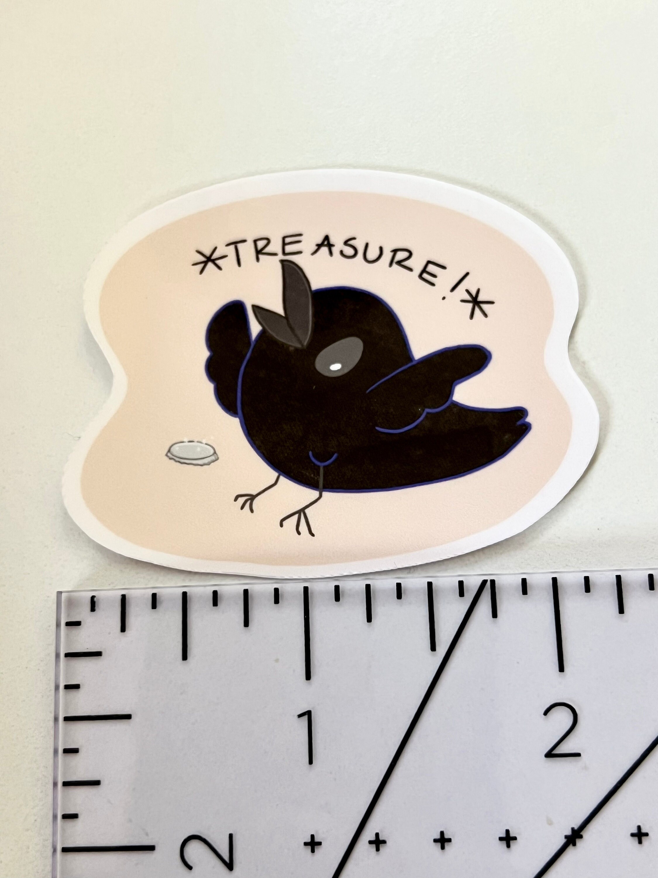 Crow Treasure (bottle Cap) Sticker - Etsy
