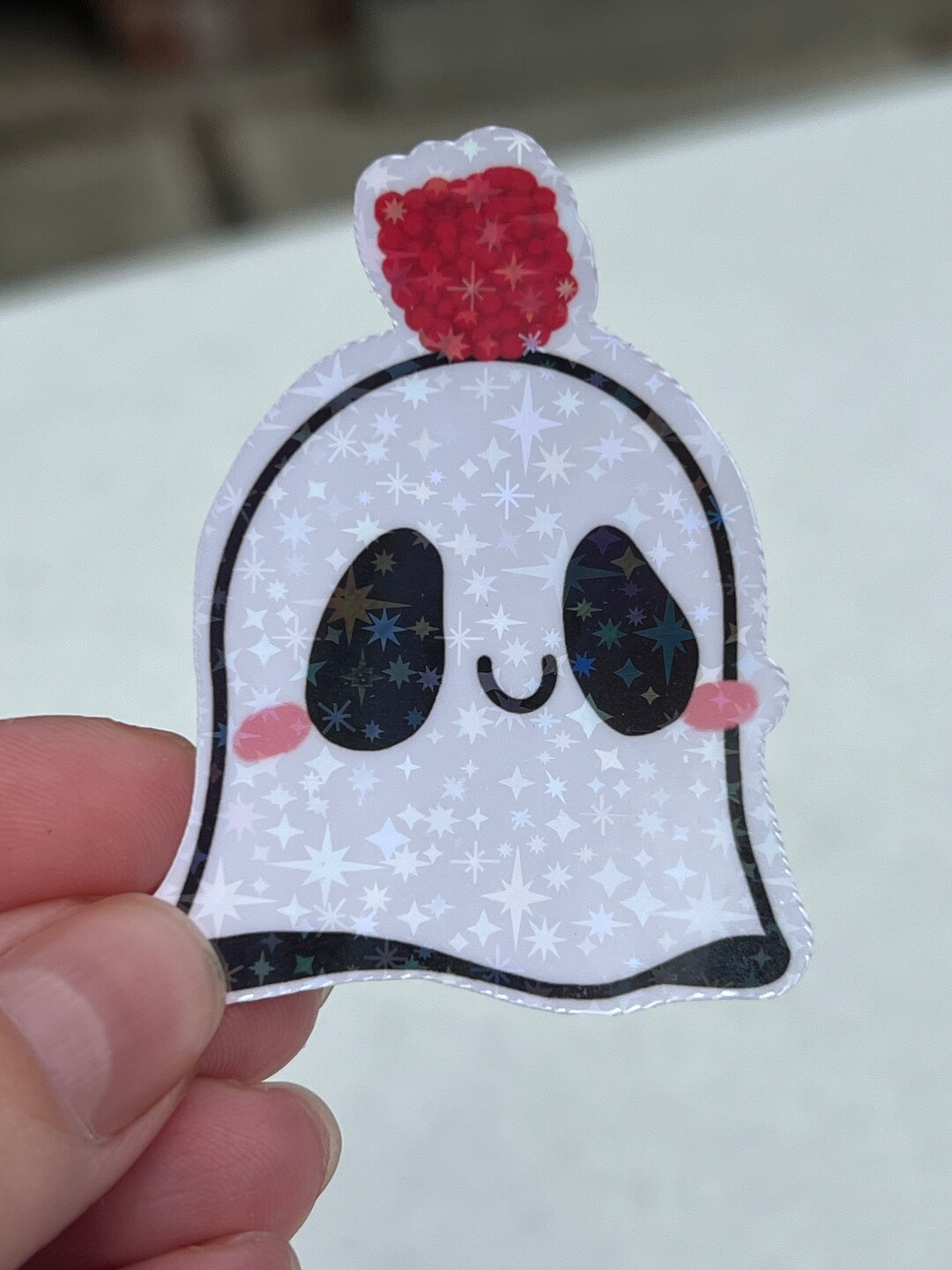 Scary Berry Sticker. Ghost Sticker, Holographic Strawberry Ghost ...