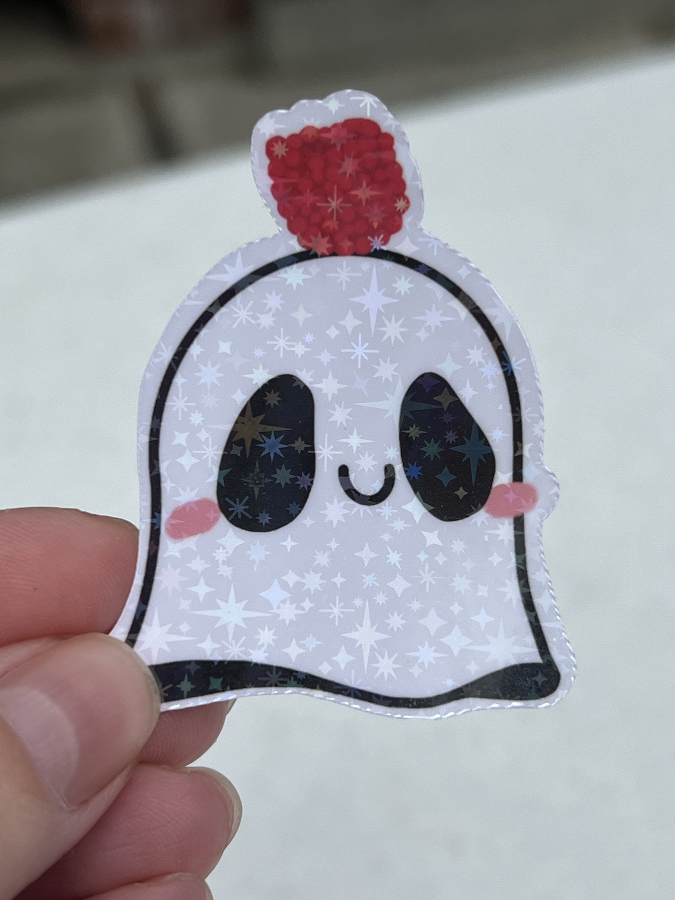 Scary Berry Sticker. Ghost Sticker, Holographic Strawberry Ghost ...
