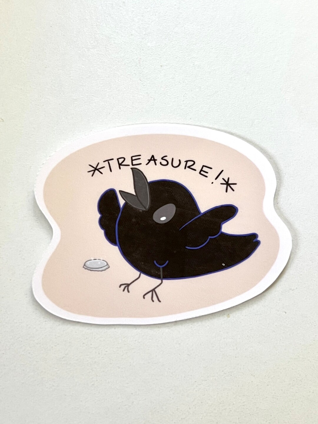 Crow Treasure bottle Cap Sticker - Etsy