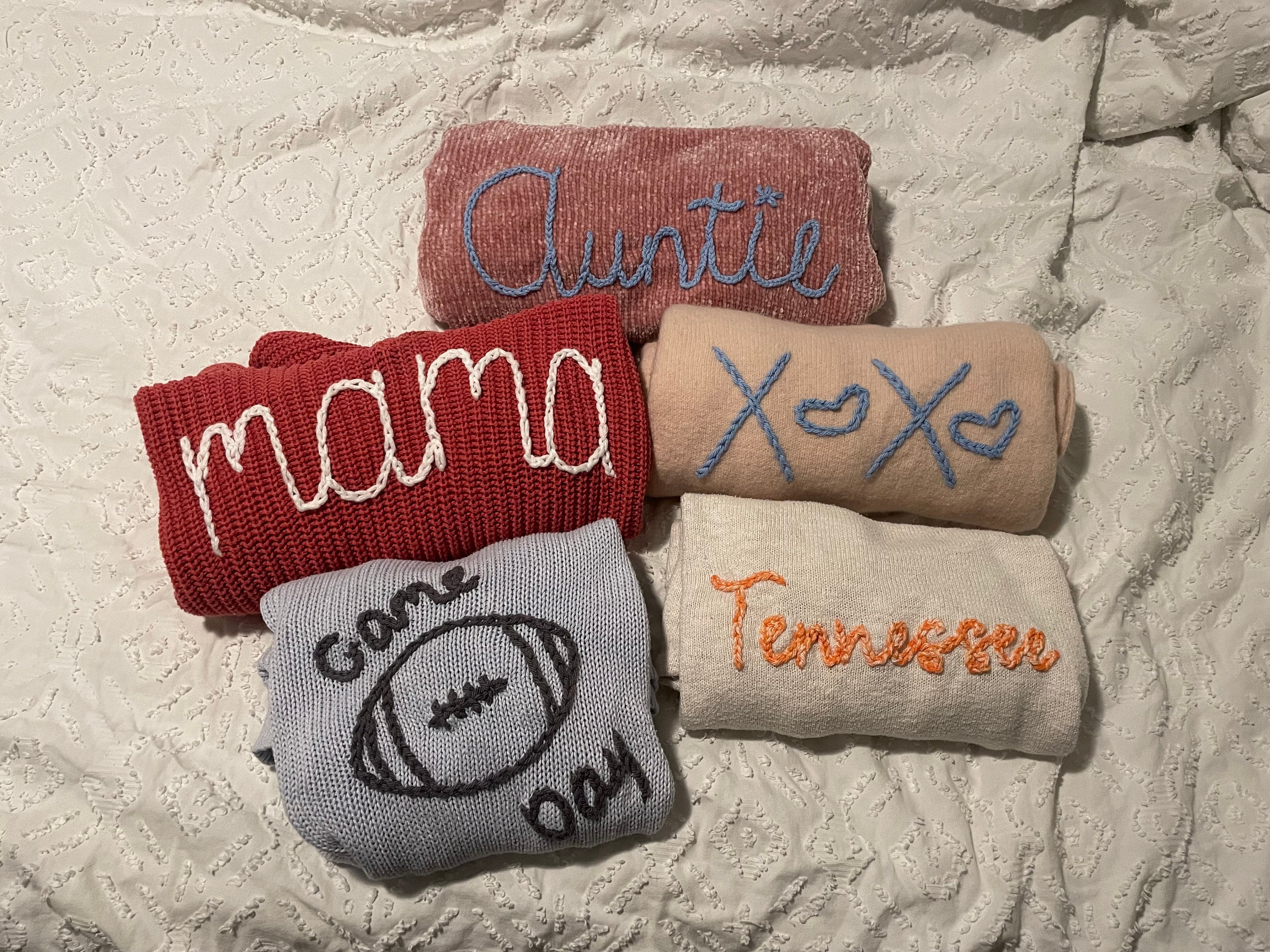 Custom Hand Embroidered Sweaters - Etsy