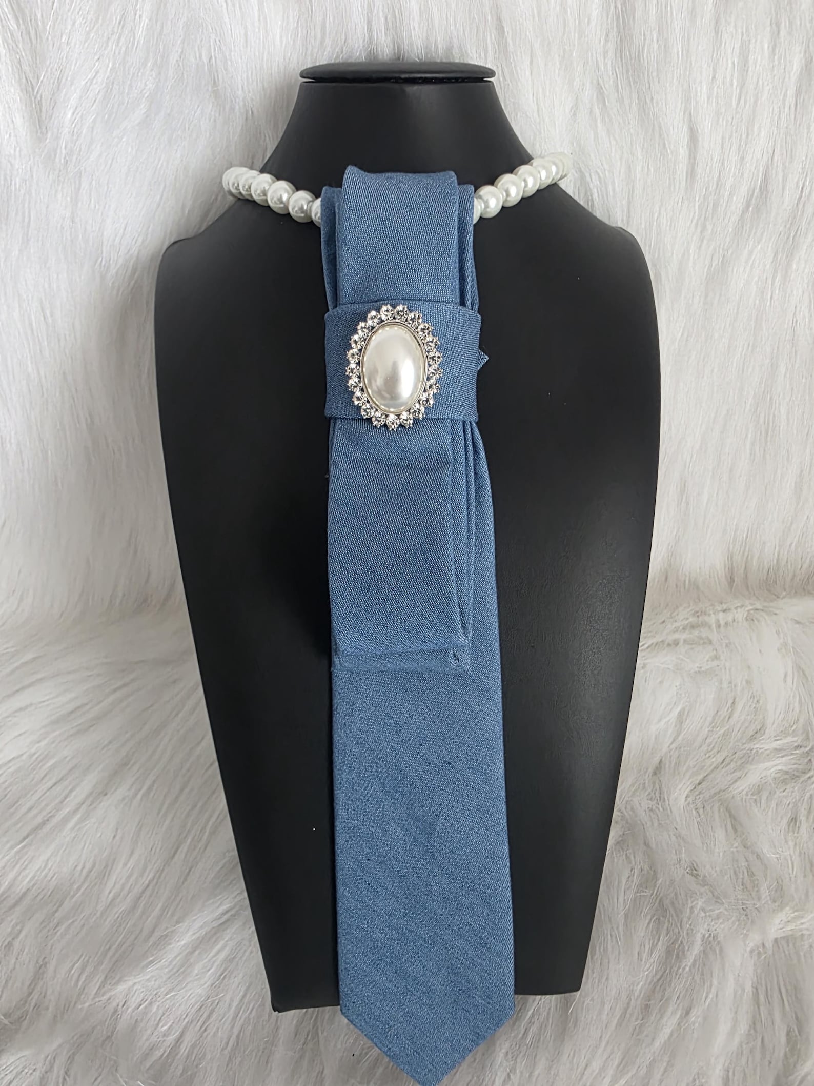 Elegant Handcrafted Necktie Brooch Necklace, Women's Necktie - Etsy