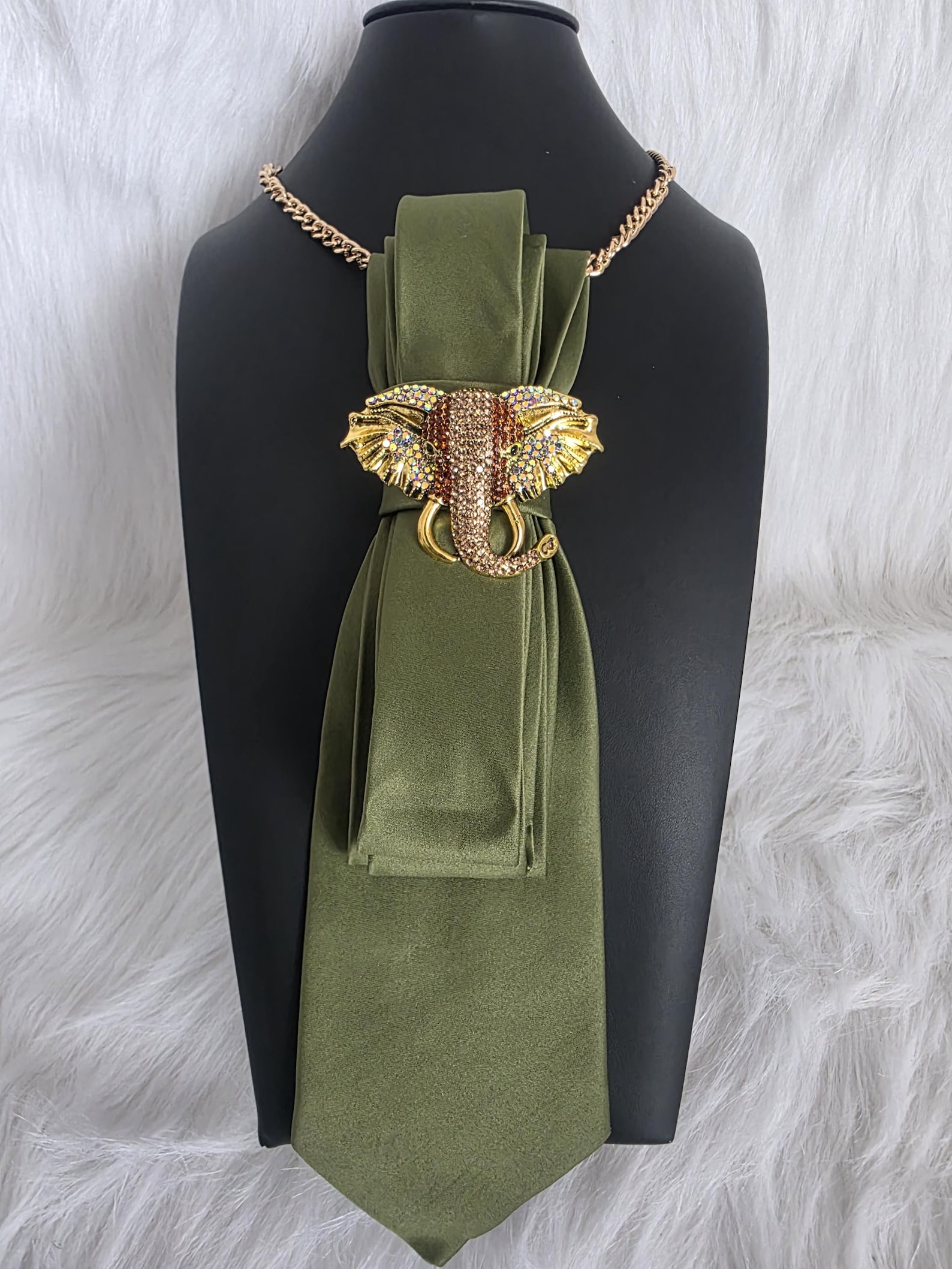 Elegant Handcrafted Necktie Brooch Necklace, Women's Necktie - Etsy