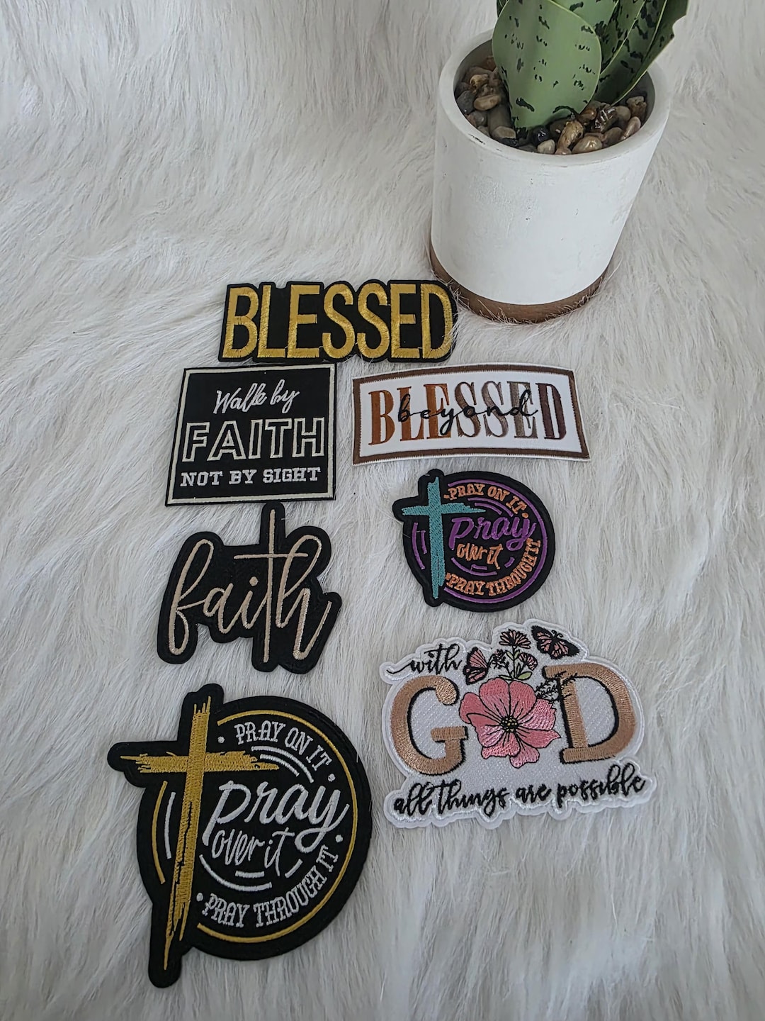 Embroidered Christian Iron-on Patches: Faith-based Applique Iron-on - Etsy