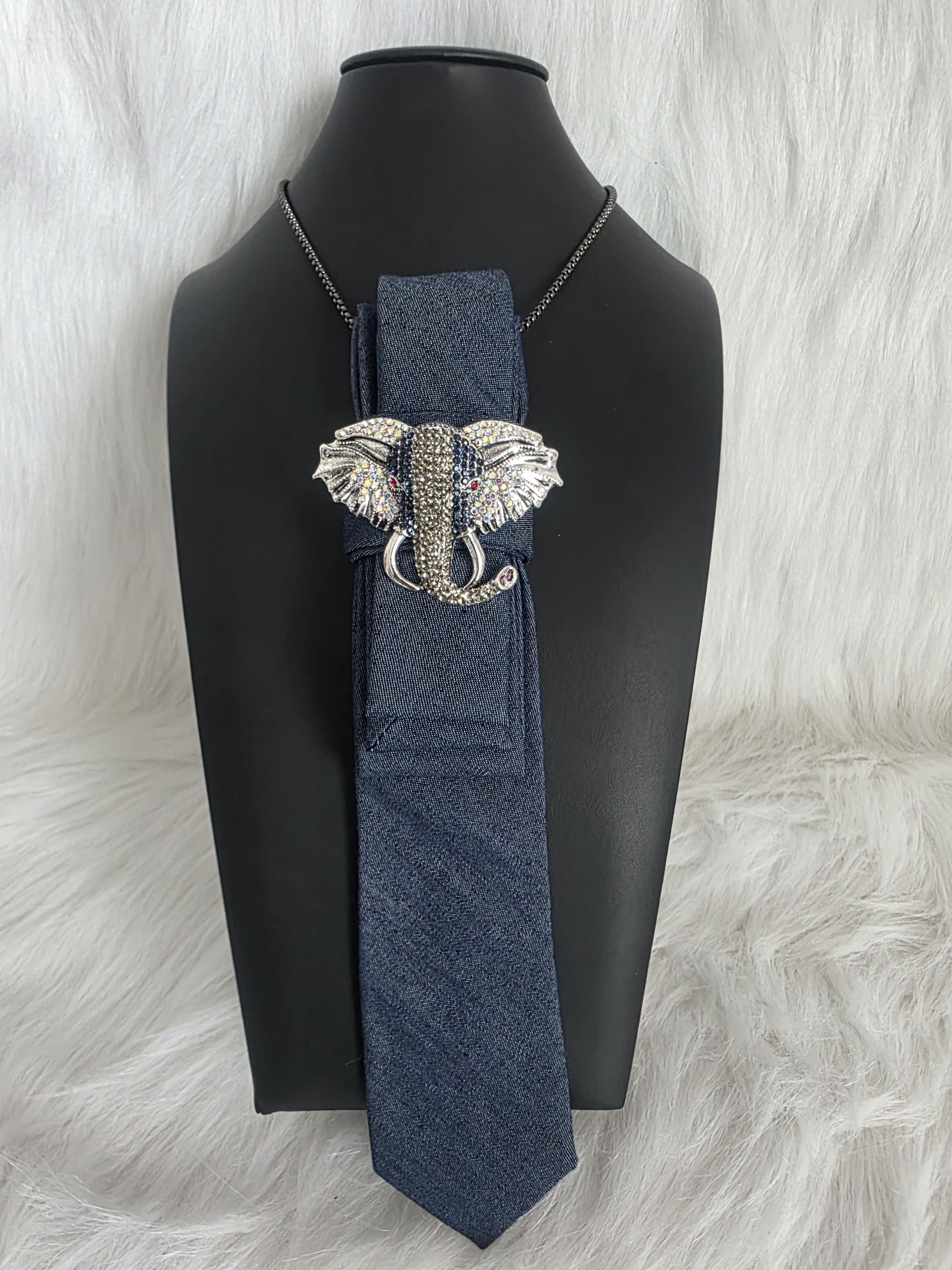 Elegant Handcrafted Necktie Brooch Necklace, Women's Necktie - Etsy