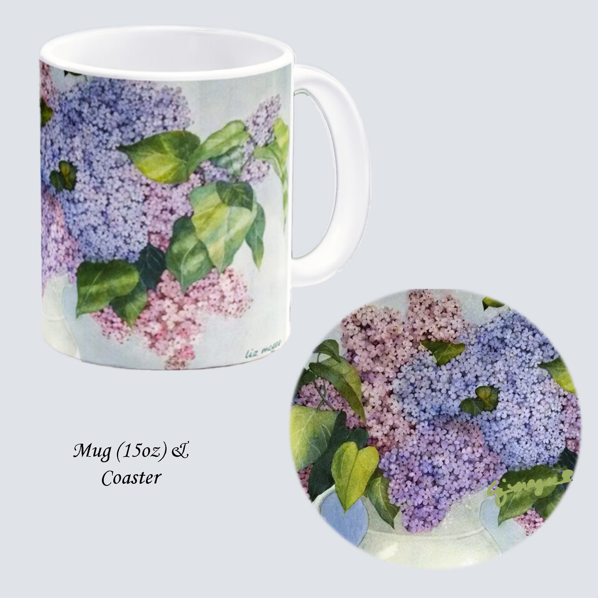 MUG & COASTER -sublimated With Original Hand Painted Watercolors - Etsy