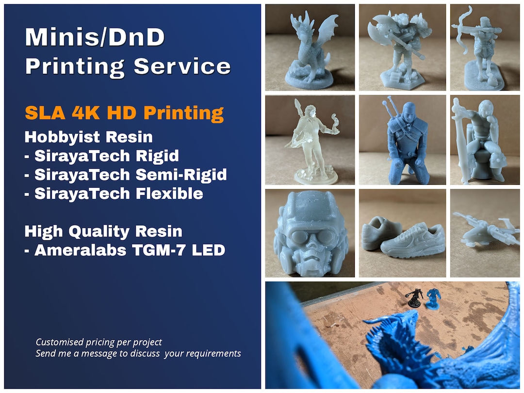 Dnd & Mini 3D Printing Service 4K MSLA Quality - Etsy UK