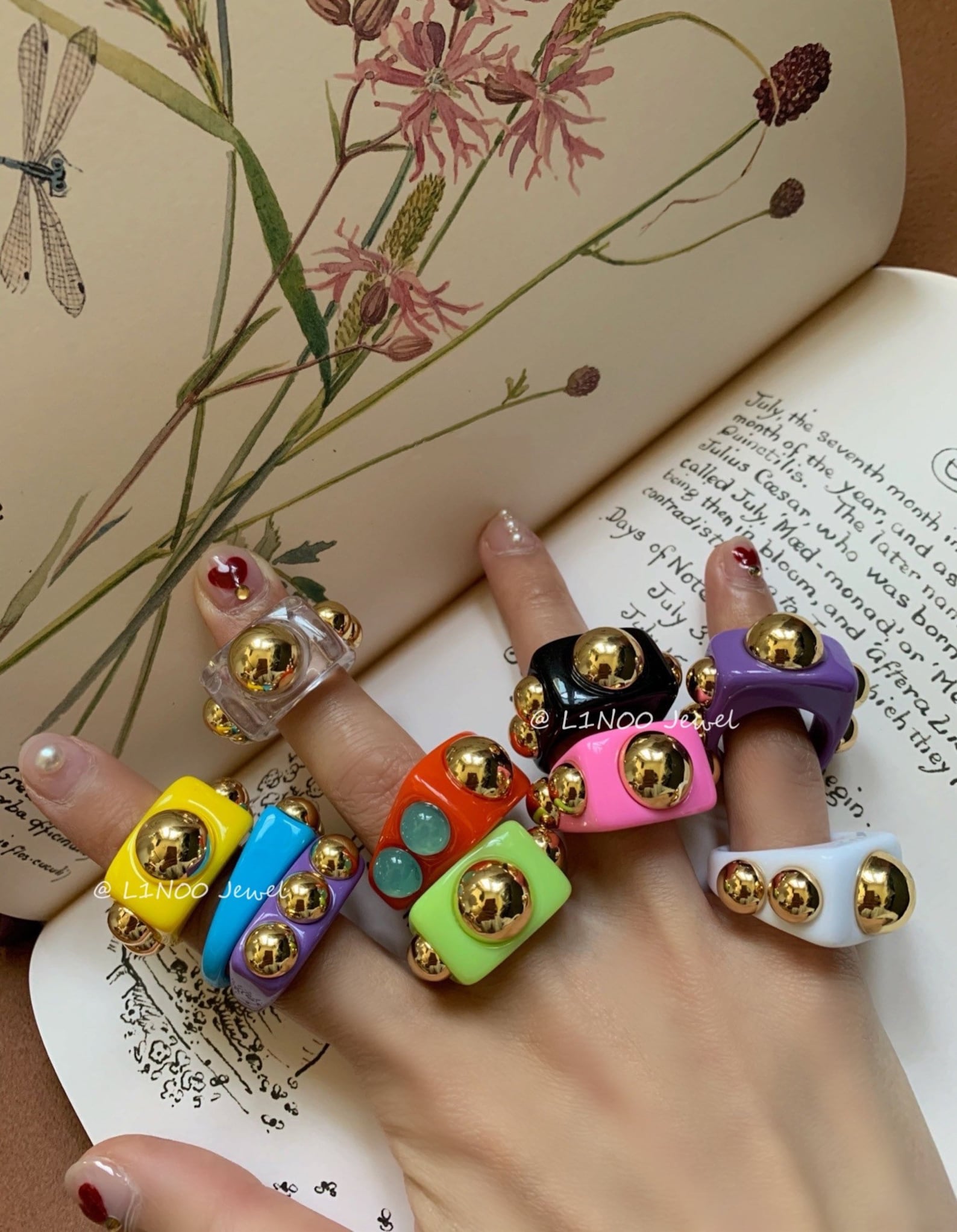 Chunky Colorful Rings Colorful Acrylic Ring Plastic Ring | Etsy