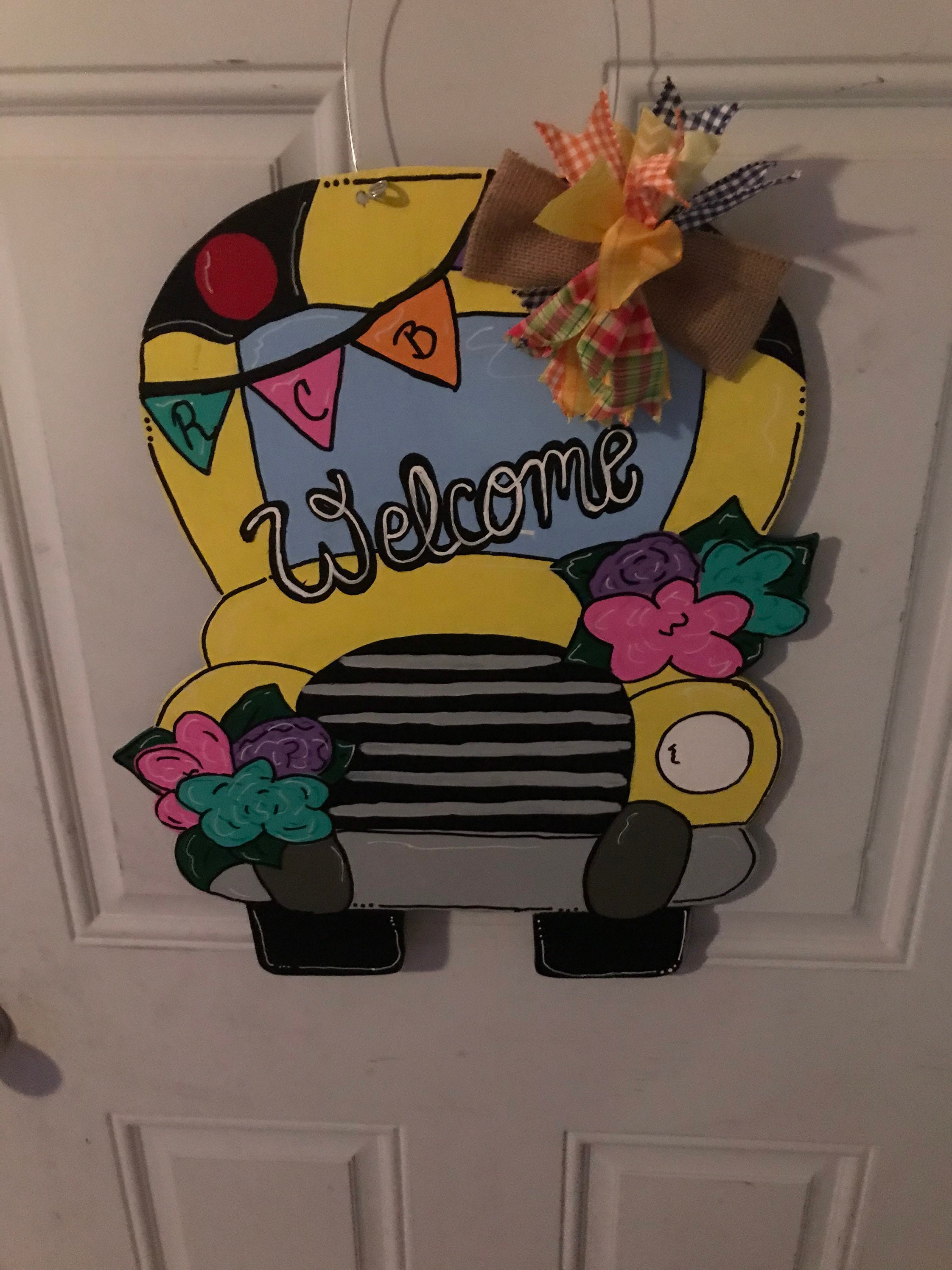 School Bus Door Hanger - Etsy