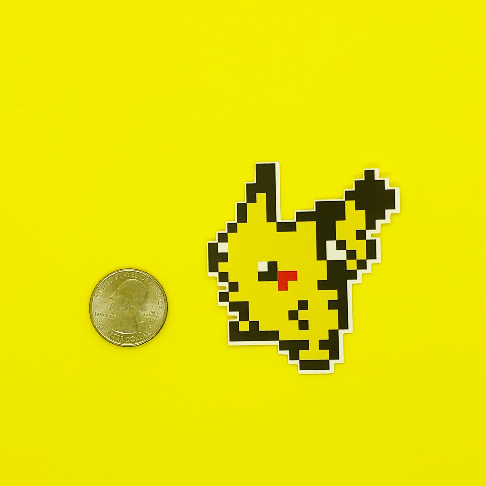 Pikachu 8-bit Pokemon Glossy Sticker | Etsy