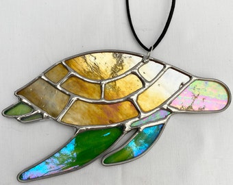 Stained Glass Sea Turtle Suncatcher - Etsy