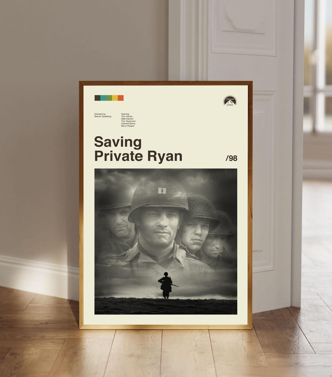 SAVING PRIVATE RYAN Poster, Mid Century Modern Art, Movie Print Art ...