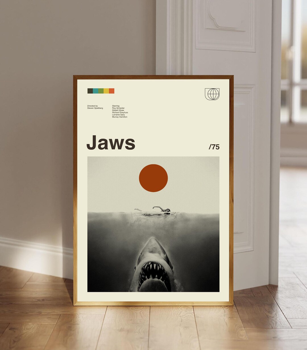 JAWS Movie Poster, Jaws Print, Horror Movie Poster, Mid Century Modern ...