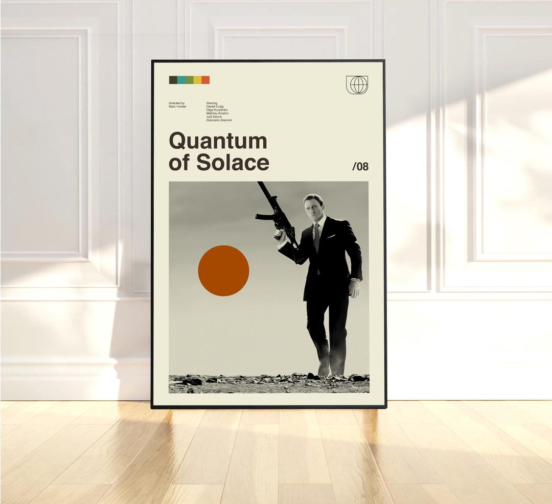 James Bond 007 Quantum of Solace Poster, James Bond Poster, Mid Century ...