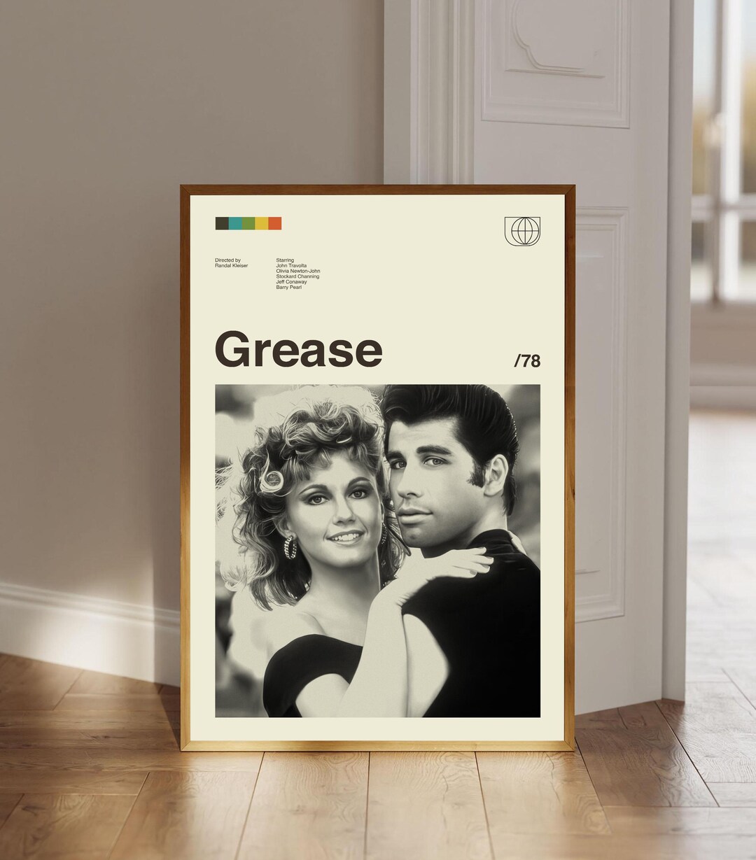 Grease Movie Poster, Grease Poster, Mid Century Modern Art, Retro ...