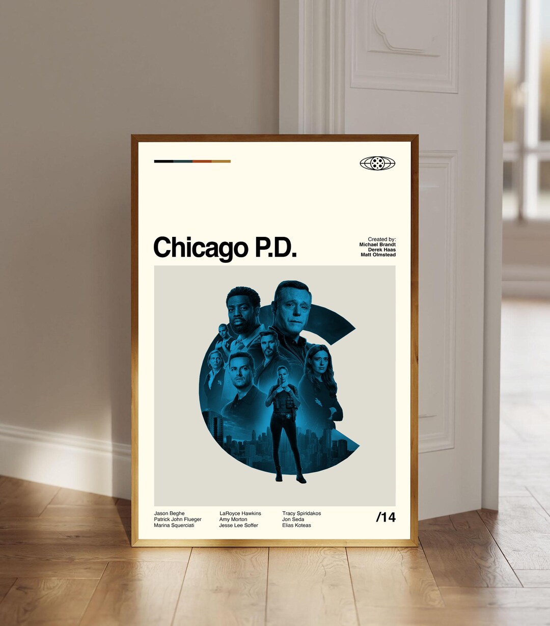 Chicago P.D Tv Series Poster, Chicago P.D Poster, Mid Century Modern ...