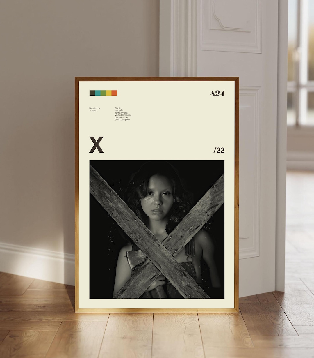 X Poster, X Movie Poster, Ti West Film, Mid Century Modern Art, Black ...