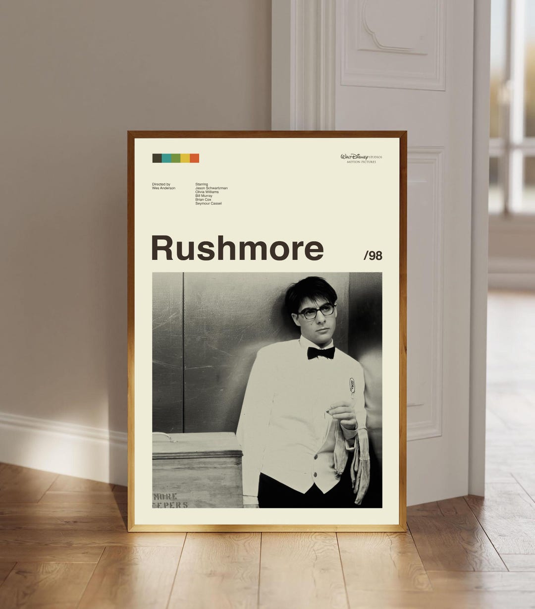 RUSHMORE Poster, 90s Vintage Poster, Mid Century Modern Art, Minimalist ...