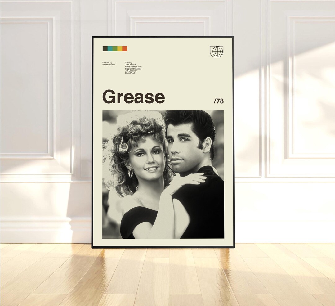 Grease 1978 Poster, Grease Poster, John Travolta Poster, Mid Century ...