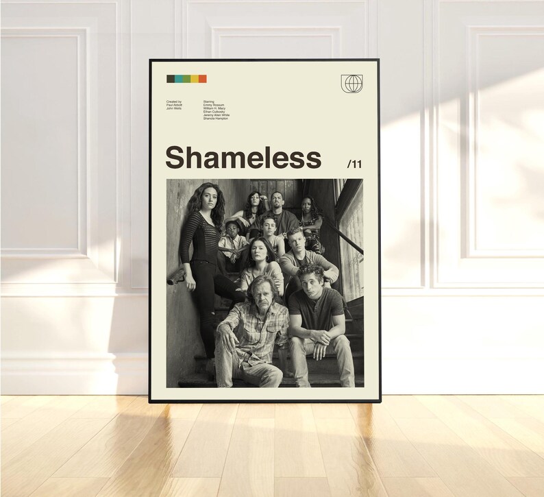 Shameless Poster, Shameless Digital Download, Mid Century Modern Art ...