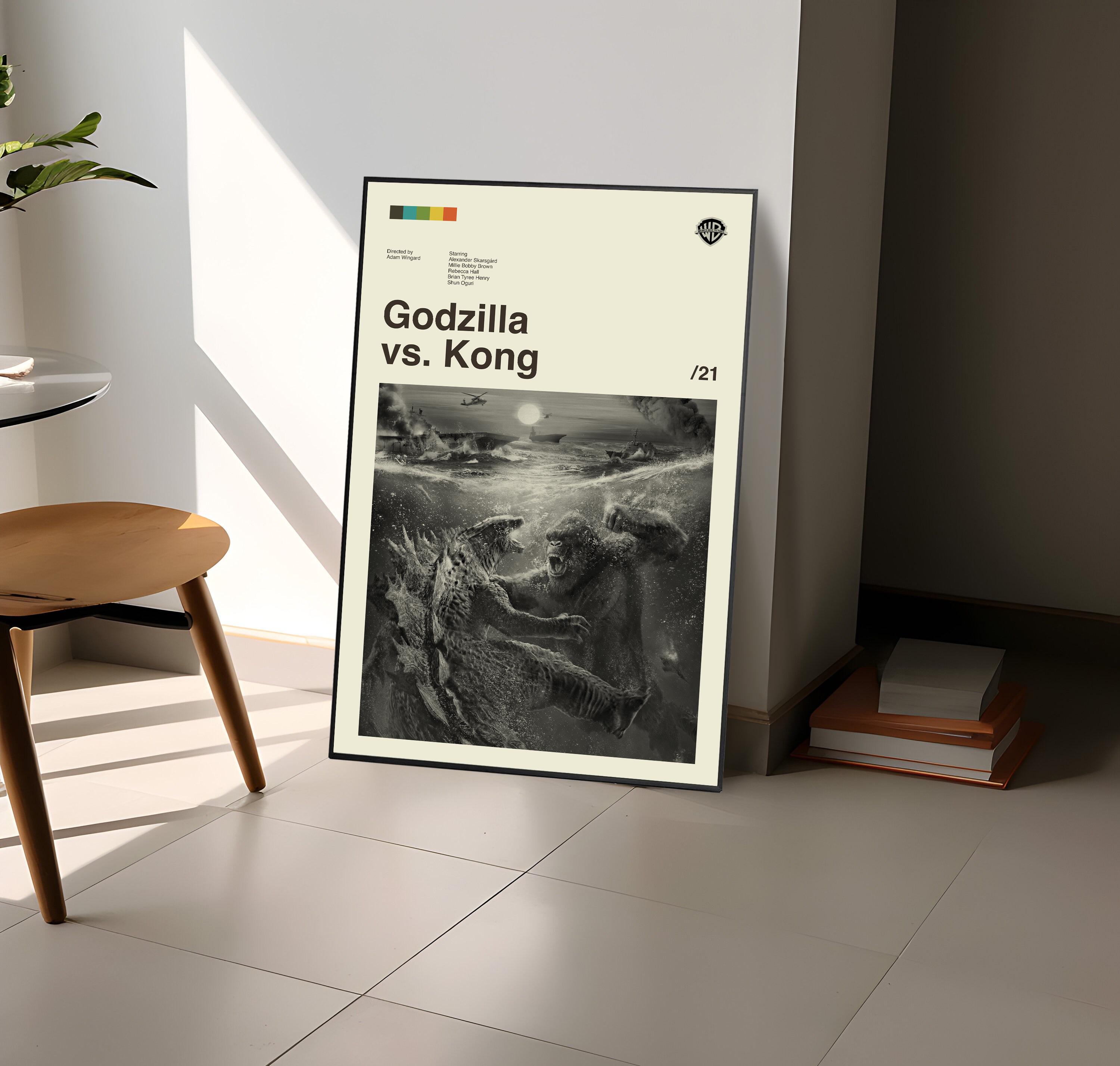 Godzilla Vs Kong Poster, Godzilla and Kong Print, King of Monsters ...