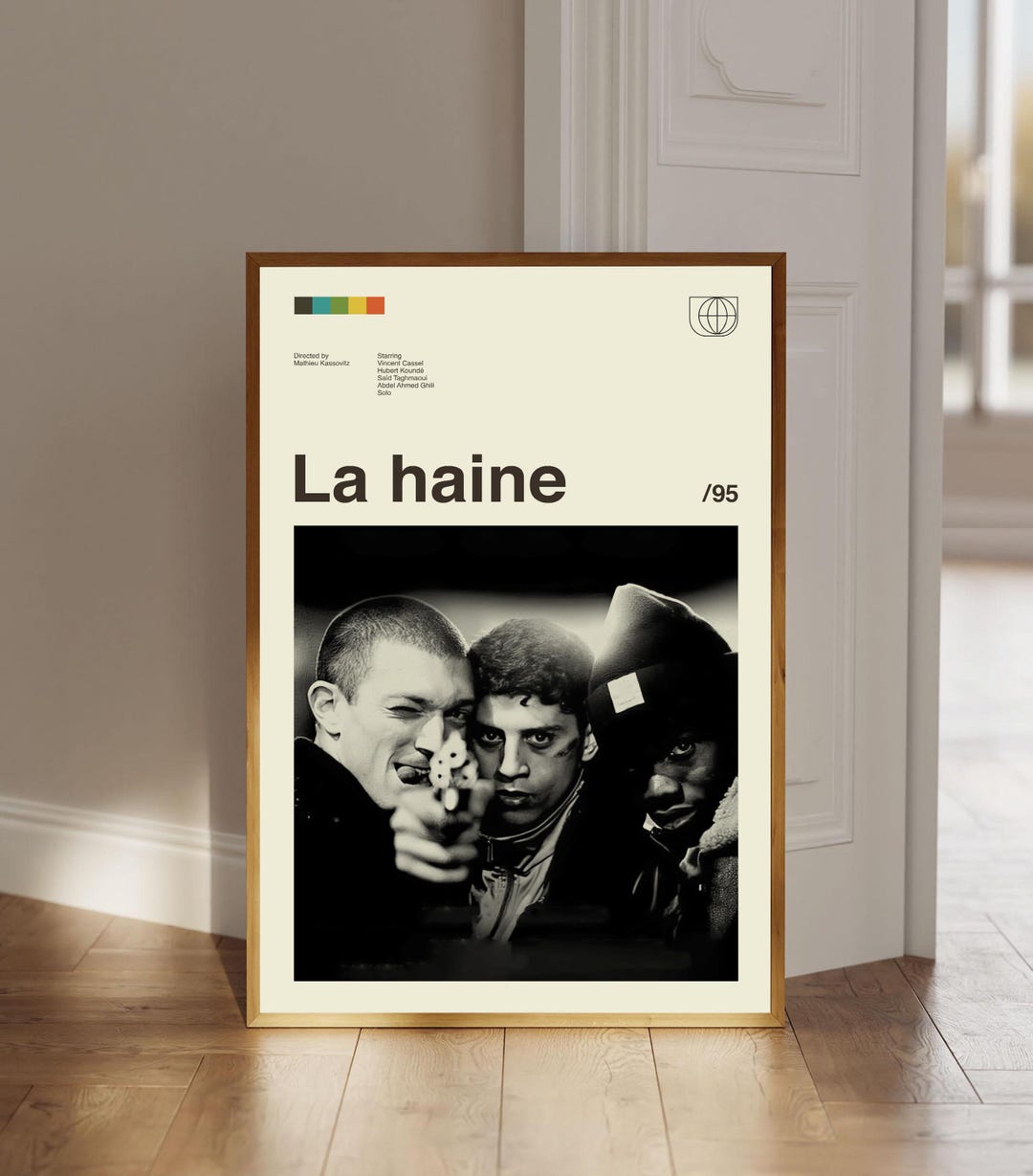 La Haine Poster, La Haine Retro Poster, Vincent Cassel Poster, Mid ...