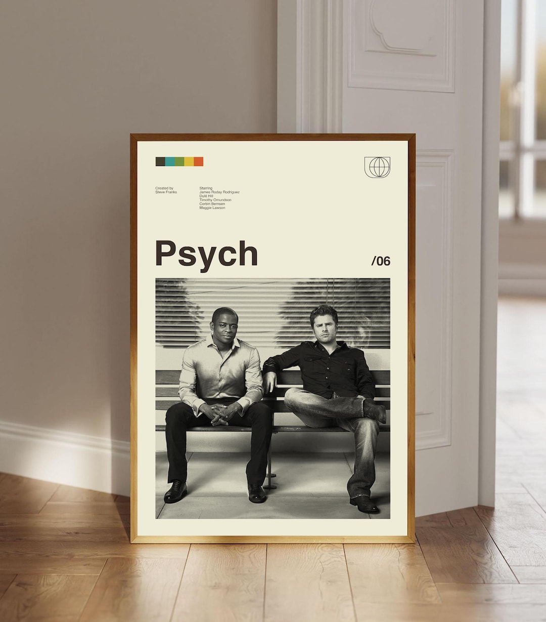 PSYCH Tv Show Poster, Psych Retro Poster, Shawn and Gus Poster, Mid Century Modern Art, Movie ...