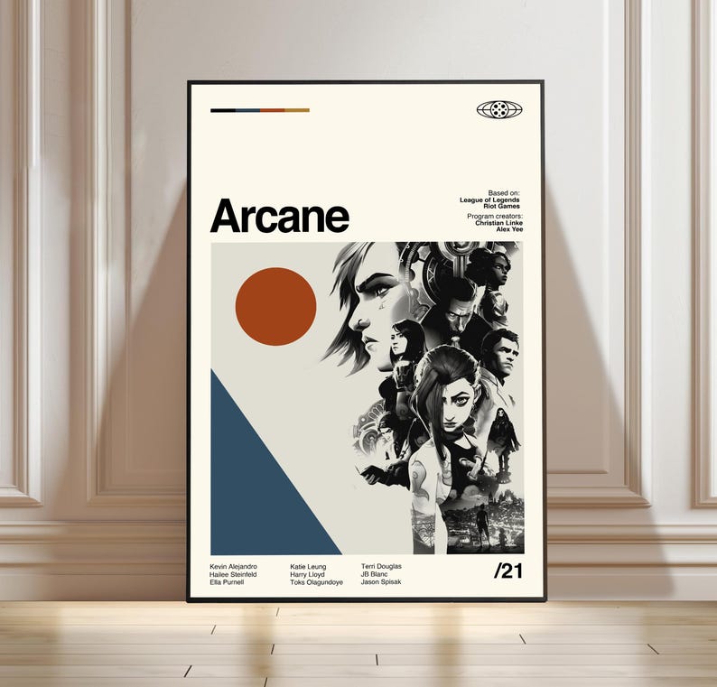 Arcane Tv Series Poster, Arcane Poster, Mid Century Modern Art, Movie ...