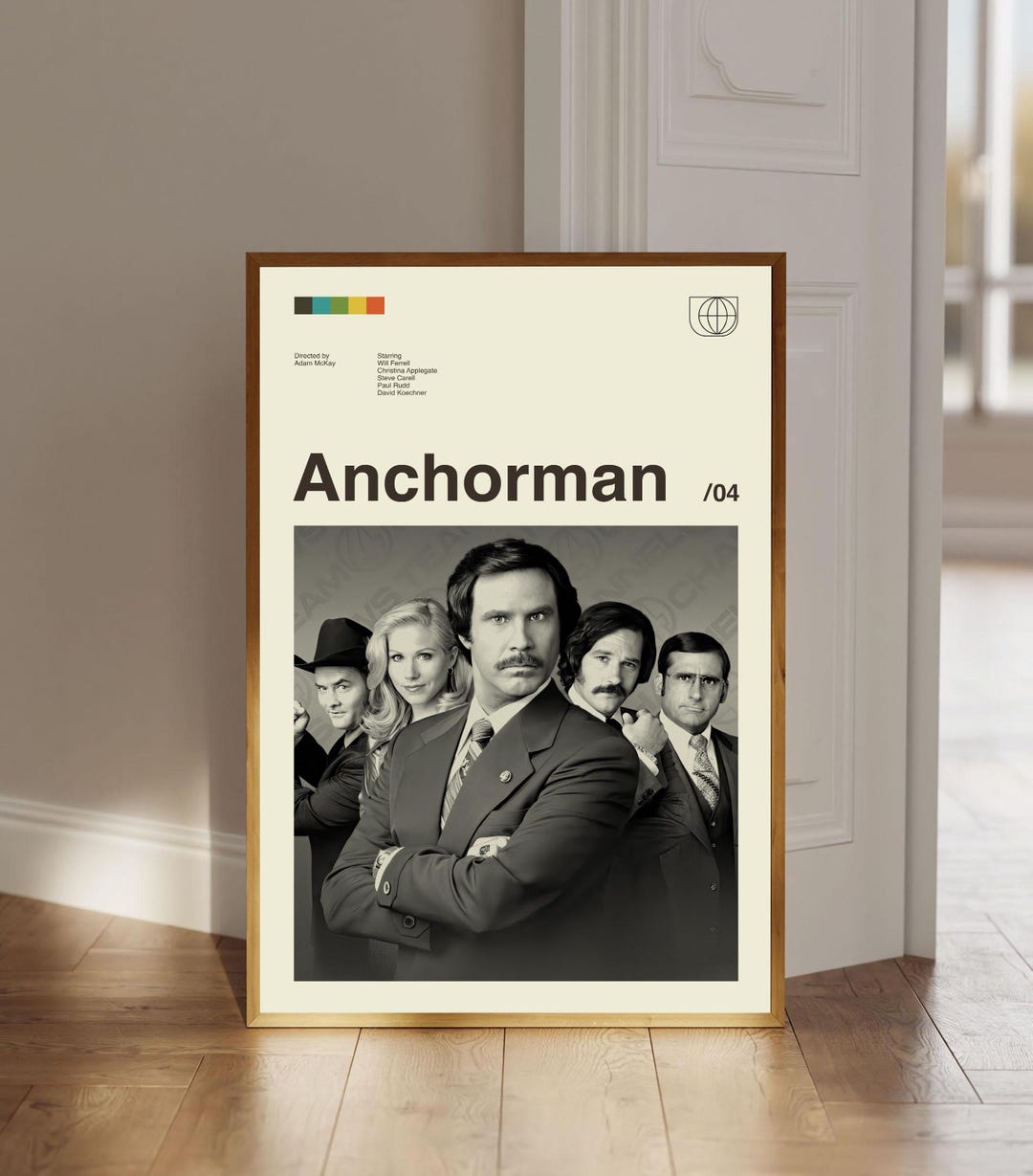 Anchorman the Legend Ron Burgundy Poster, Anchorman Poster, Mid Century Modern Art, Retro Poster ...