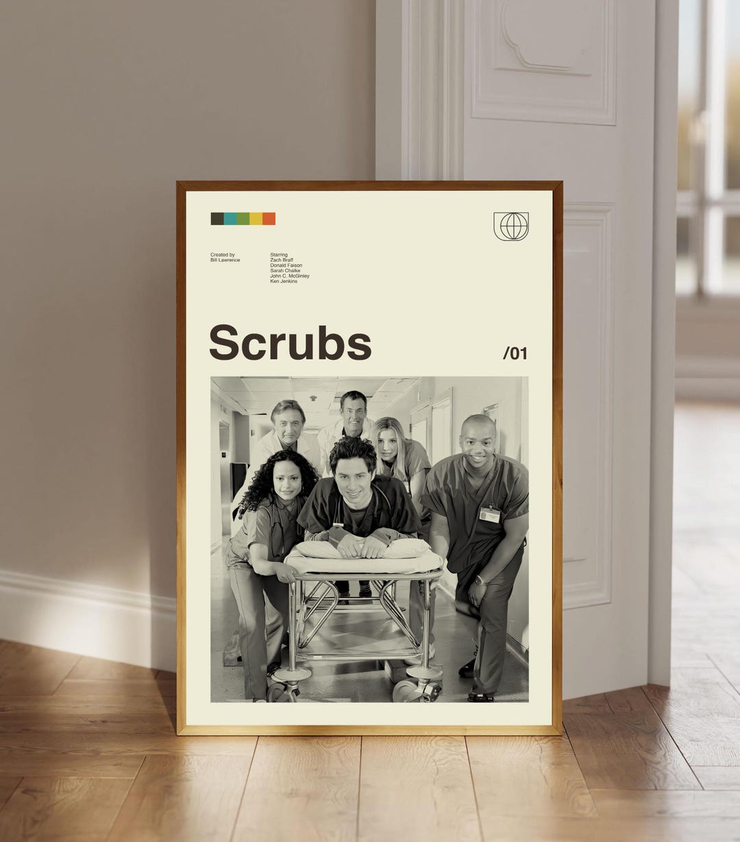 Scrubs Tv Show Poster, Scrubs Digital Download, Mid Century Modern Art ...