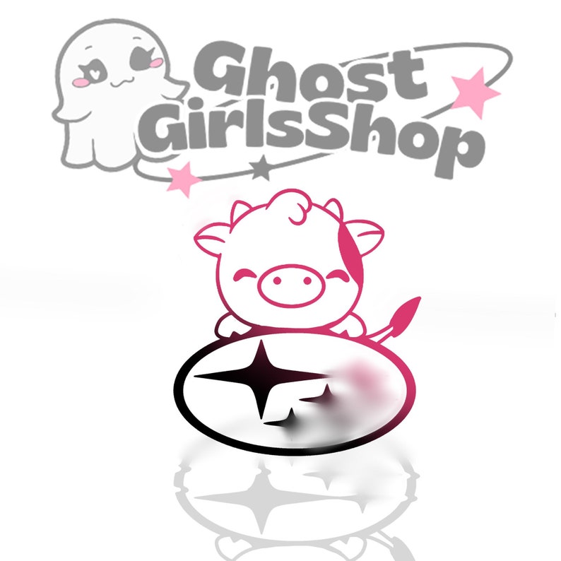 Cow Subuwu Decal, Cute Car/laptop Sticker - Holographic Vinyl (5x5 In ...