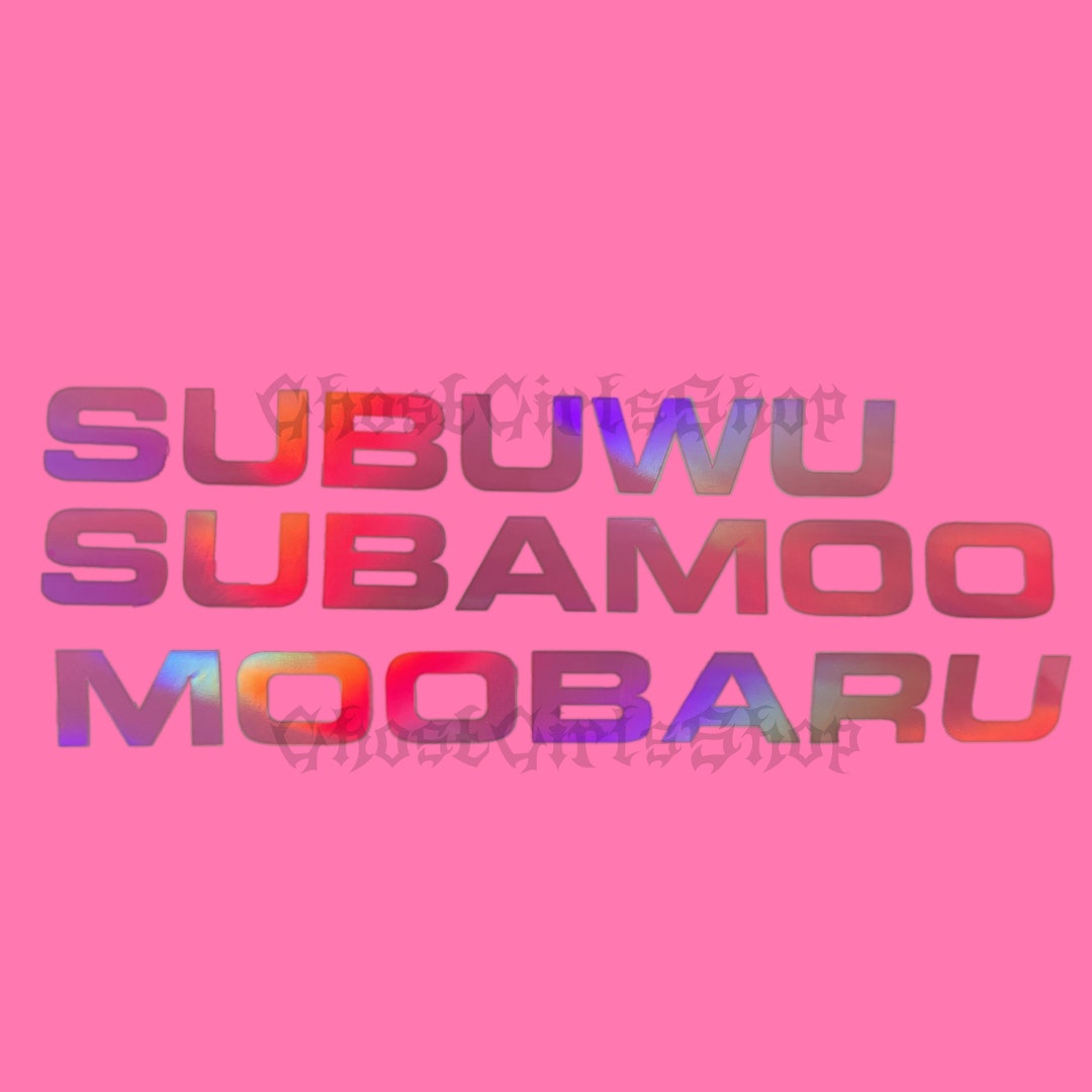 Subuwu/subamoo/moobaru Trio Car Decal Pack / Holographic Decal / Moo ...