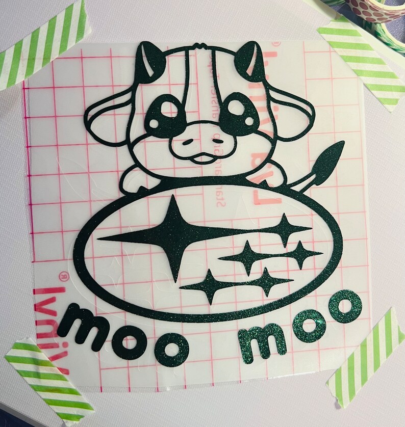 Moo Moo Subie / Subuwu / Cute Cow Subie Decal / Cute Car Decal ...