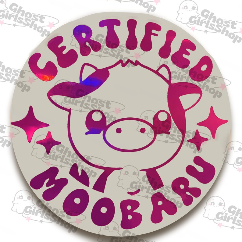 Custom Cute Cow Badge Car Decal / Certified Moobaru / Customizable Cow ...