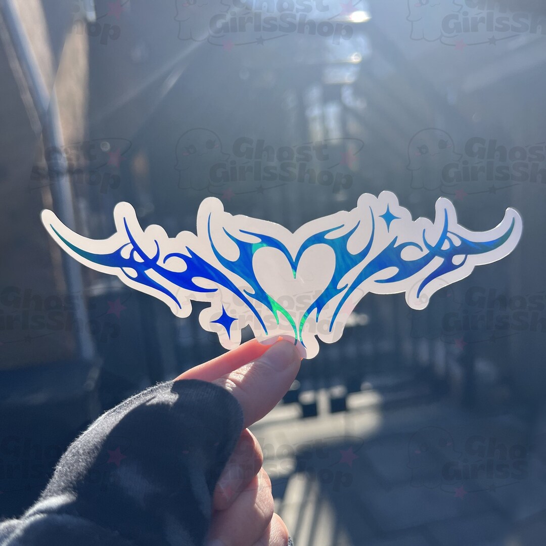 Y2k Tramp Stamp Tribal Heart Car Decal / Holographic Vinyl - Etsy
