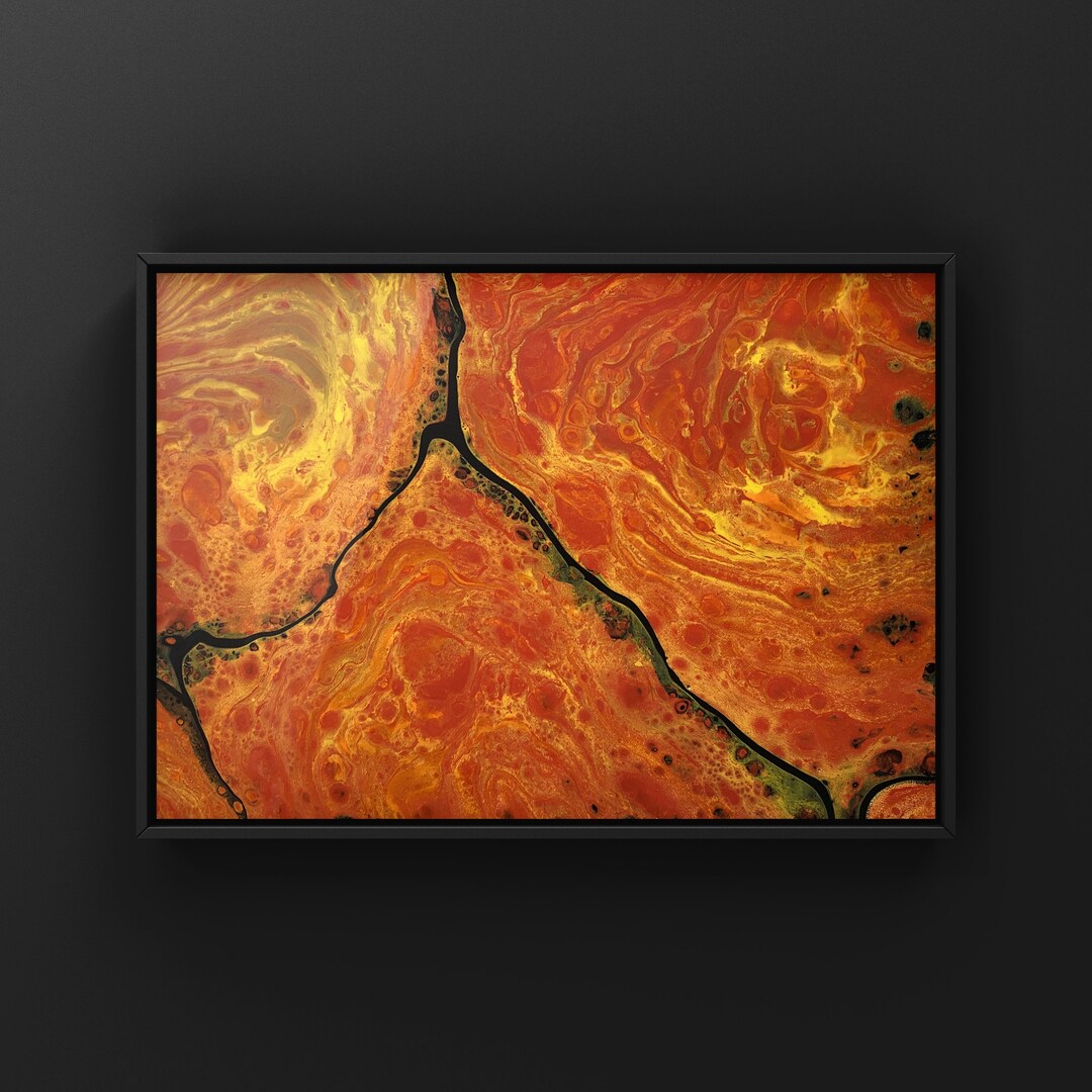 Red Lava Wall Art | Abstract Art | Acrylic Painting on Canvas | Triple ...