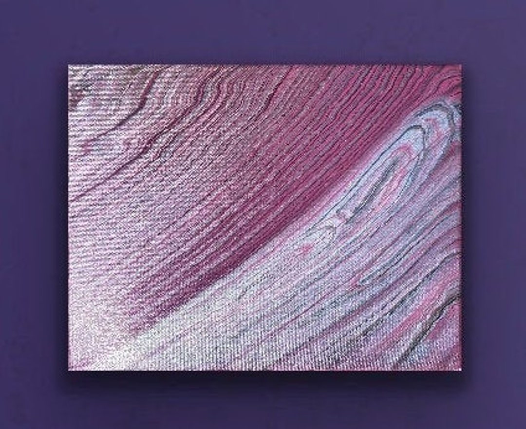 Purple & Metallic Silver Wall Art | Abstract Art | Acrylic Painting on ...