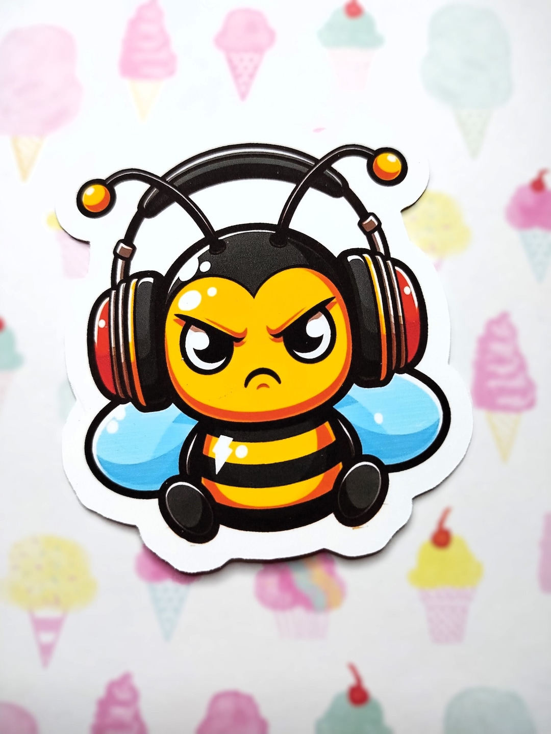 Bee-tunes: Angry Bee Sticker| Laptop Sticker| Cute Bee Sticker| Water ...