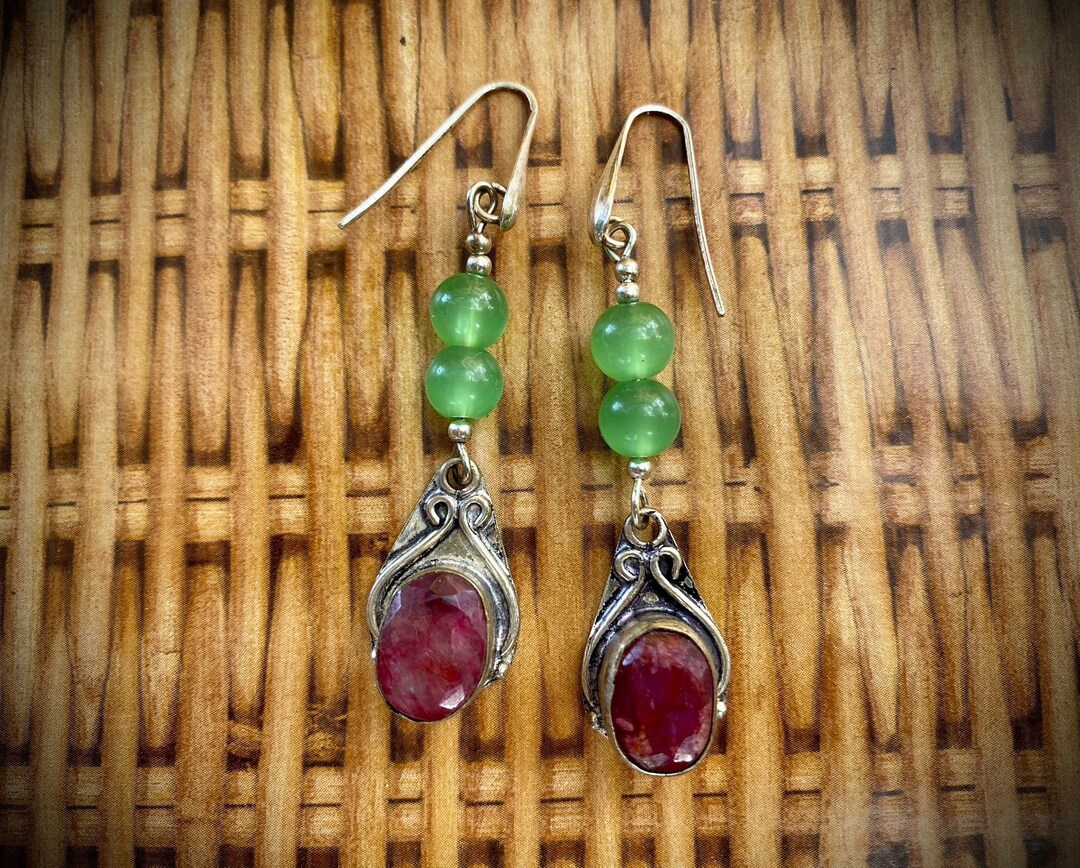 Ruby Root Earrings - Etsy