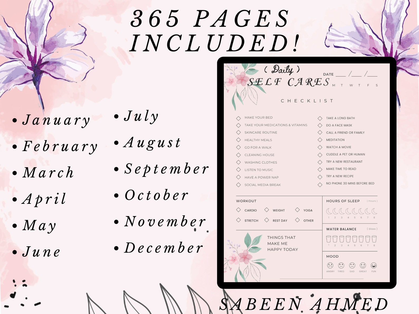 Customizable Organized Editable PDF Planner Productivity Selfcare ...