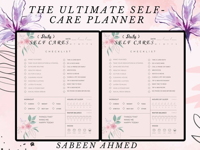 Customizable Organized Editable PDF Planner Productivity Selfcare ...