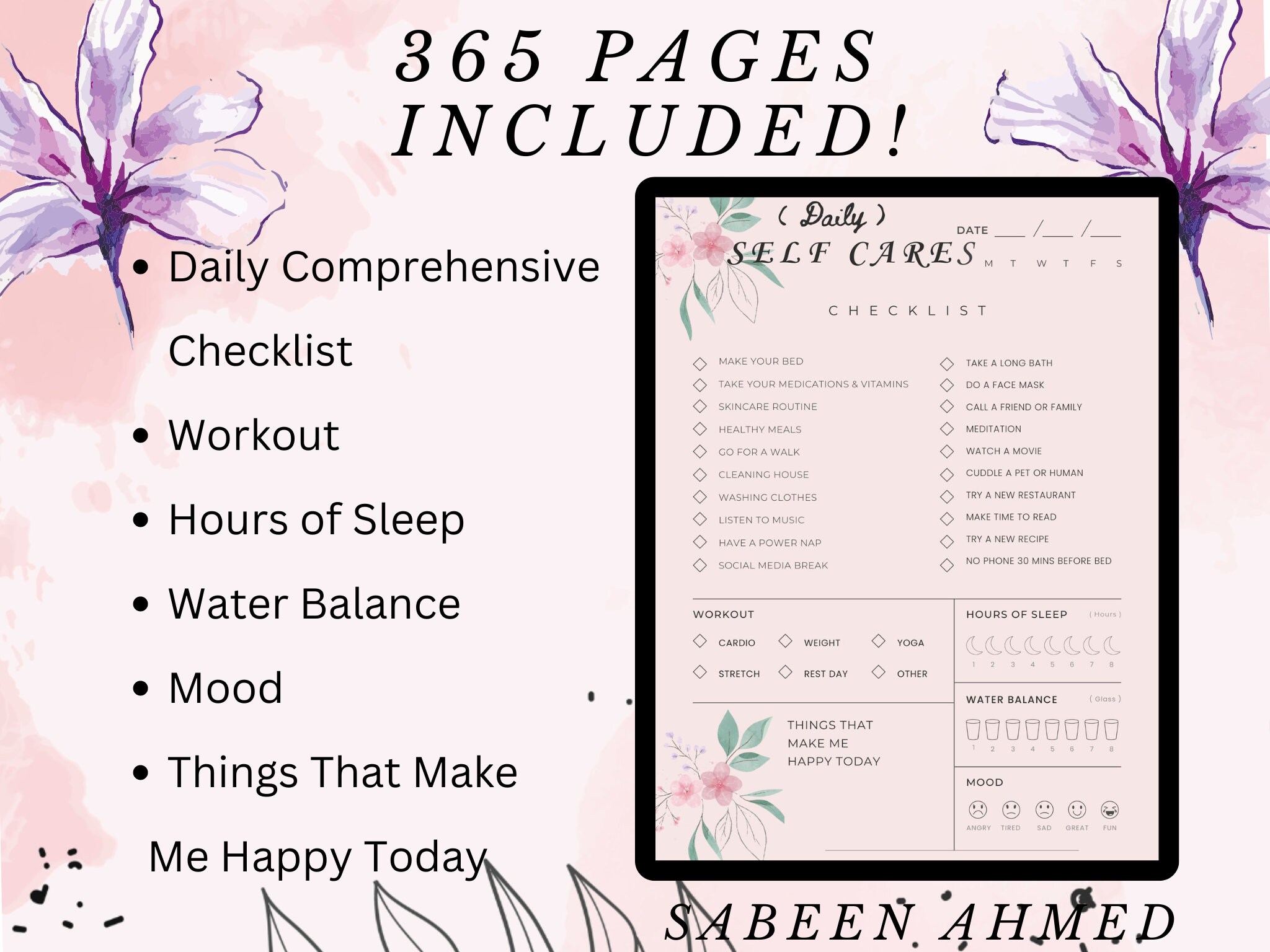 Customizable Organized Editable PDF Planner Productivity Selfcare ...