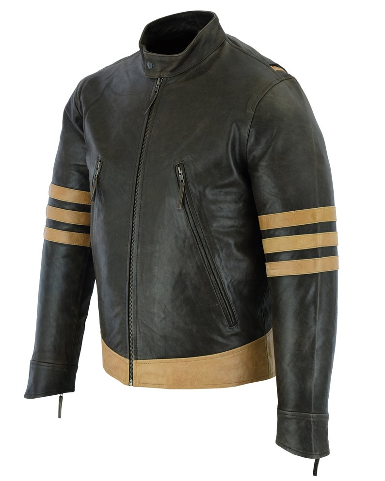 Men's Stylish Genuine Leather Motorbike Bomber Biker Style Men Jacket X ...