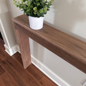 9d Walnut Behind Couch Narrow Console Table, Custom Dimensions and Sizes, Solid Wood Side Table ...